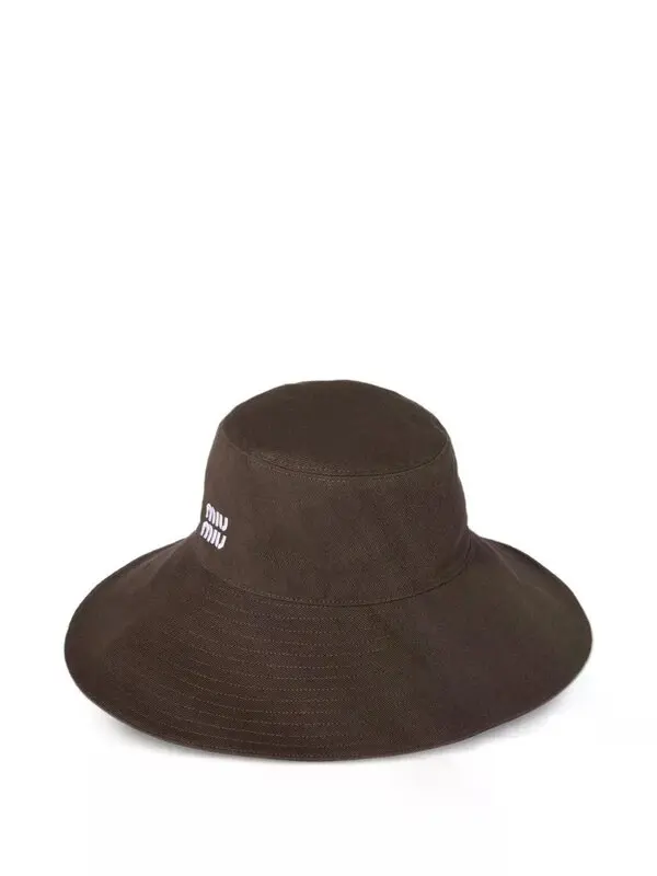 Miu Miu Denim Bucket Hat - Brown