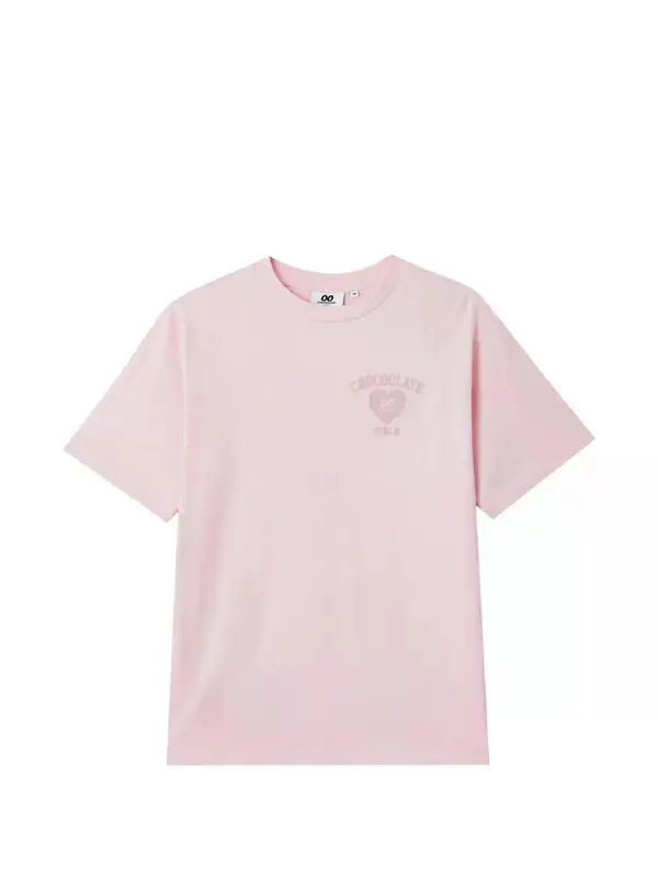 CHOCOOLATE Heart-detail Logo-print T-shirt - Pink