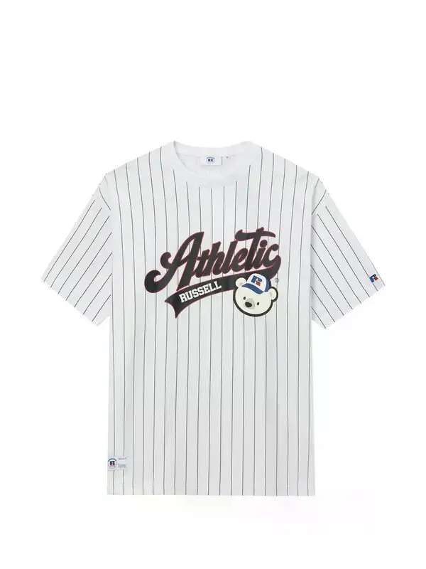 CHOCOOLATE Striped Graphic T-shirt - White