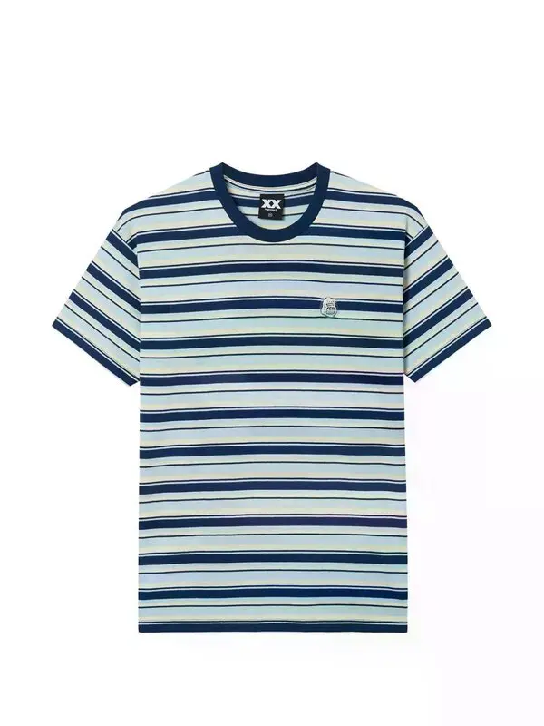 FINGERCROXX Striped Embroidered T-shirt
