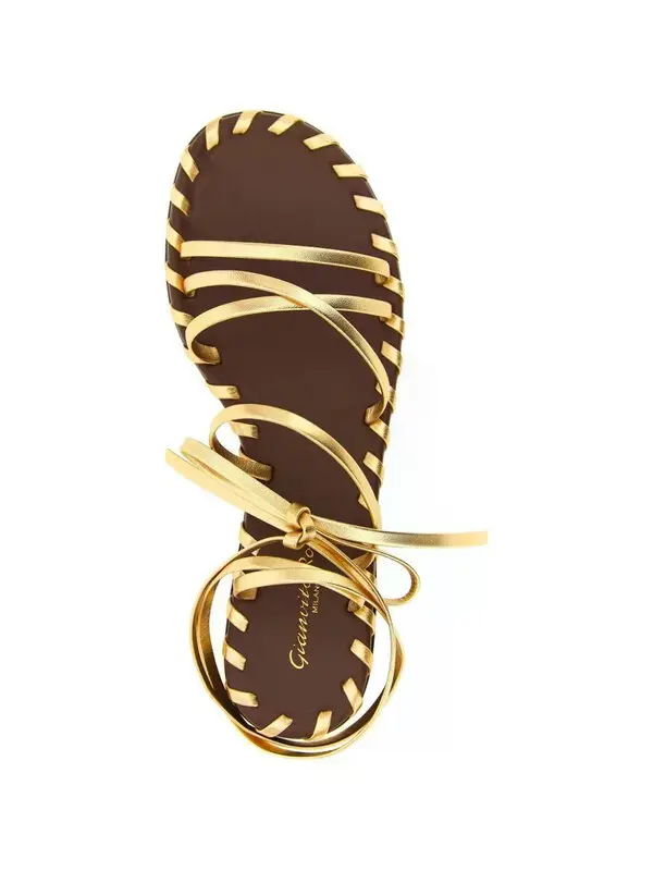 GIANVITO ROSSI Nappa Tie Sandals