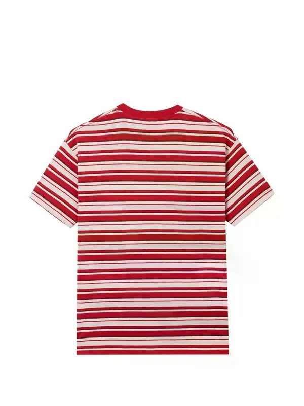 FINGERCROXX Striped Round-neck T-shirt - Red