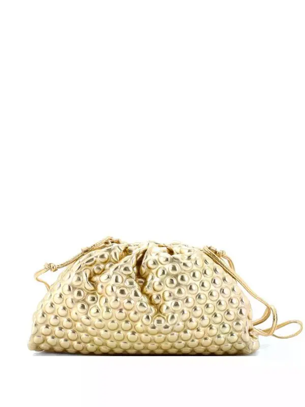 Bottega Veneta The Pouch Bubble Wrap Textured Leather Mini Crossbody Bag - Neutrals