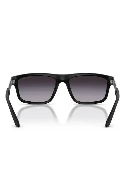 Emporio Armani 57mm Rectangular Sunglasses - Matte Black/grey Gradient