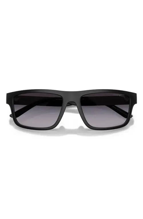 Emporio Armani 57mm Rectangular Sunglasses - Matte Black/grey Gradient
