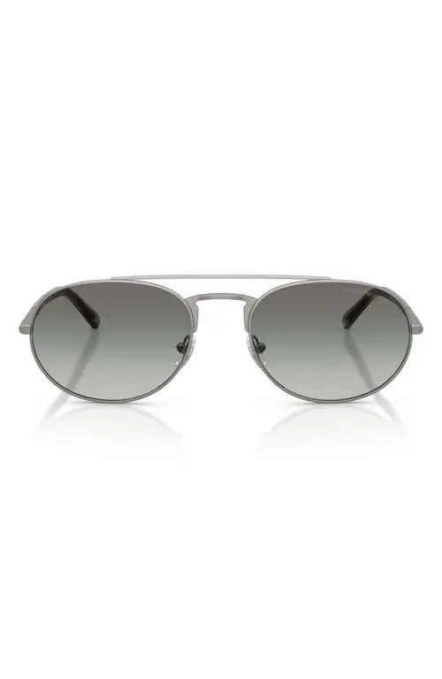 Emporio Armani 57mm Pilot Sunglasses - Matte Gunmetal/gradient Grey