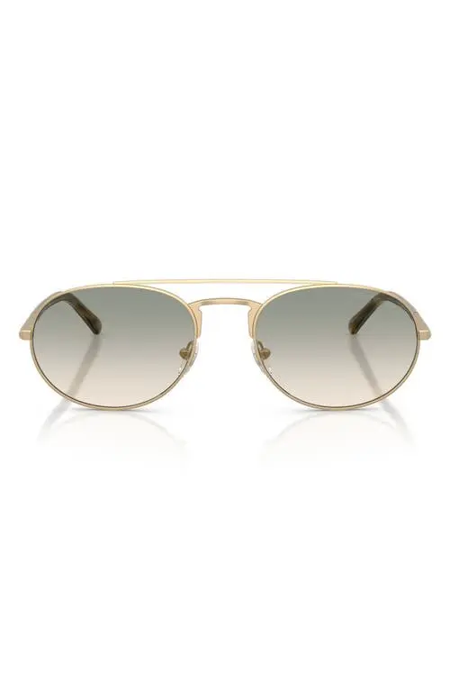 Emporio Armani 57mm Pilot Sunglasses - Matte Pale Gold/brown Green