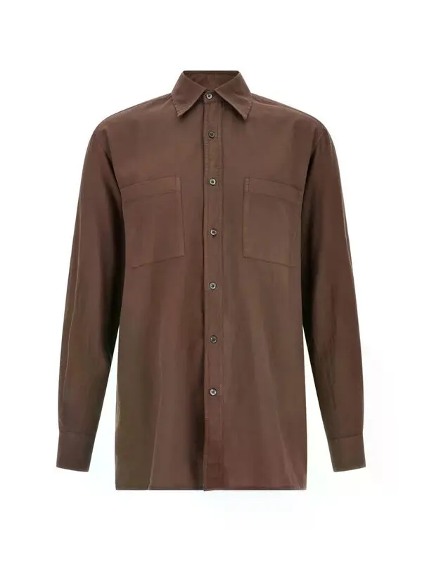 CELLAR DOOR Paul Cotton Shirt - Brown