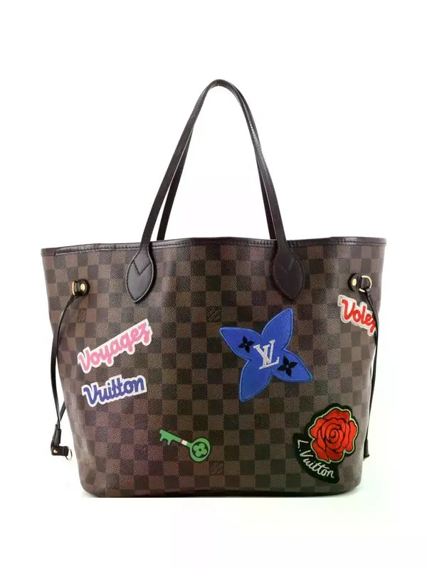 LOUIS VUITTON Neverfull Nm Limited Edition Patches Monogram Canvas Mm Tote Bag - Brown