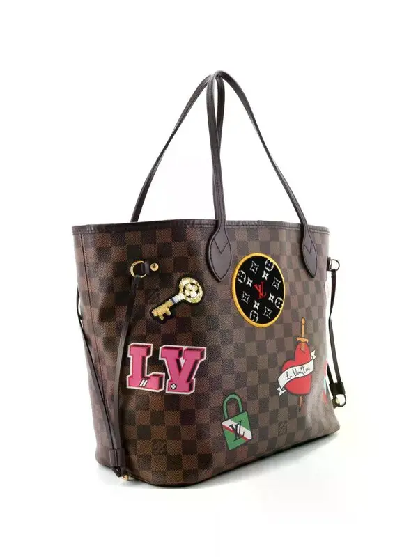 LOUIS VUITTON Neverfull Nm Limited Edition Patches Monogram Canvas Mm Tote Bag - Brown
