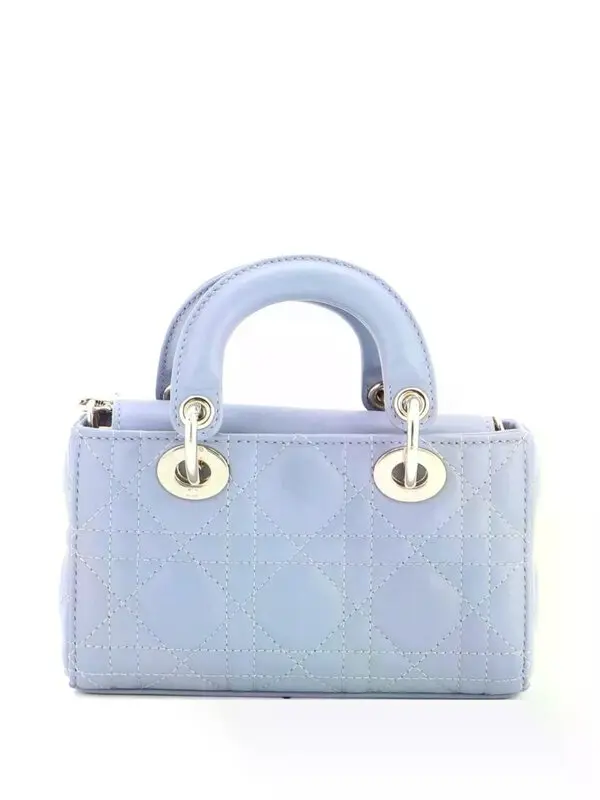 Dior Lady D-joy Cannage Quilt Lambskin Micro Satchel - Blue