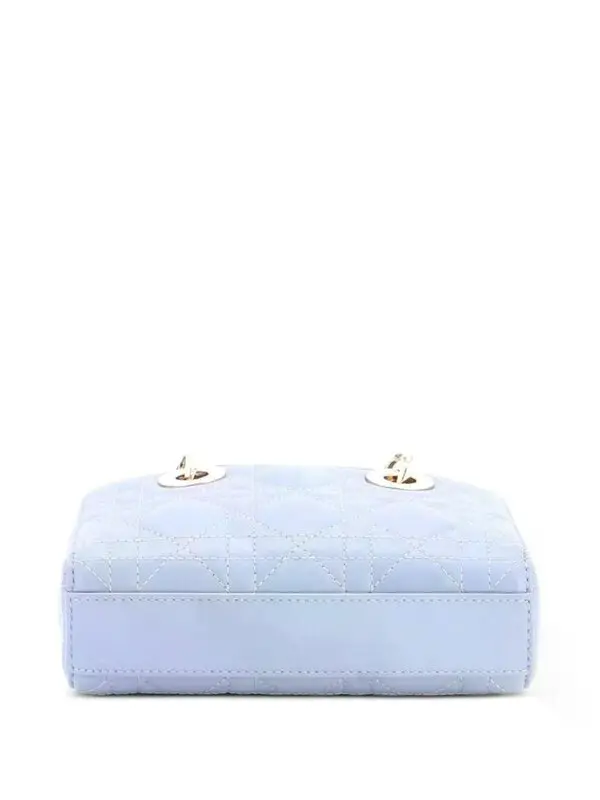 Dior Lady D-joy Cannage Quilt Lambskin Micro Satchel - Blue