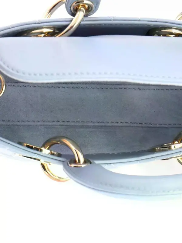 Dior Lady D-joy Cannage Quilt Lambskin Micro Satchel - Blue