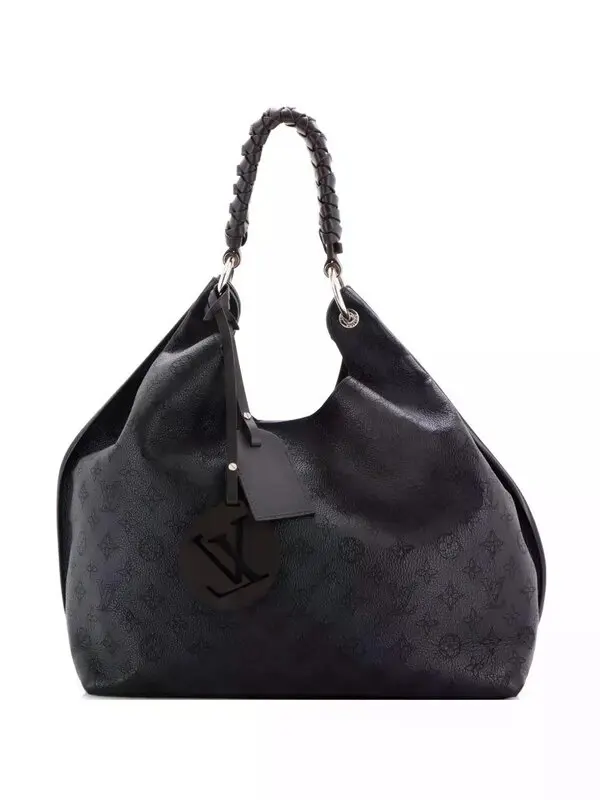 LOUIS VUITTON Carmel Mahina Leather Hobo Bag - Black