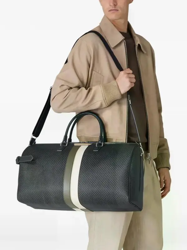 SERAPIAN Striped Leather Holdall