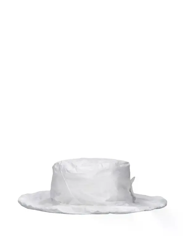 SCHA Floral-appliqué Hat - White