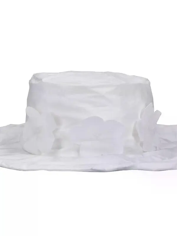 SCHA Floral-appliqué Hat - White
