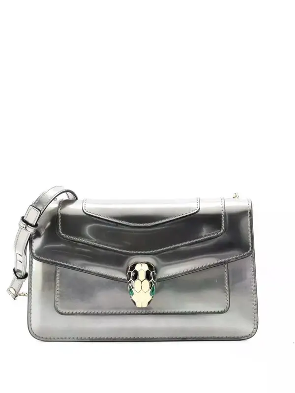 BVLGARI Serpenti Forever Leather Shoulder Bag - Metallic