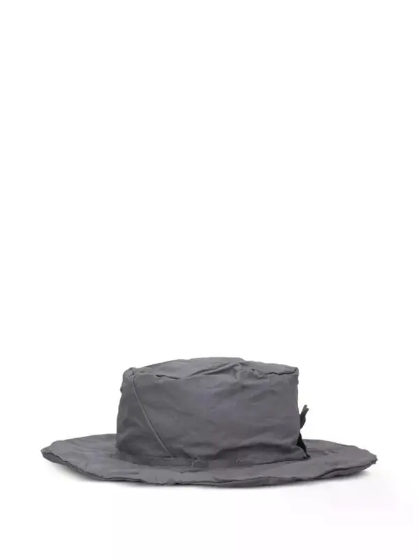 SCHA Flower Appliqué Wide Brim Hat - Grey
