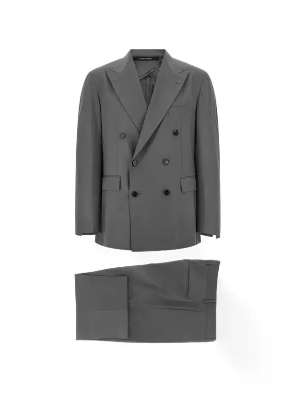 Tagliatore Double-breasted Peaked-lapel Suit - Grey