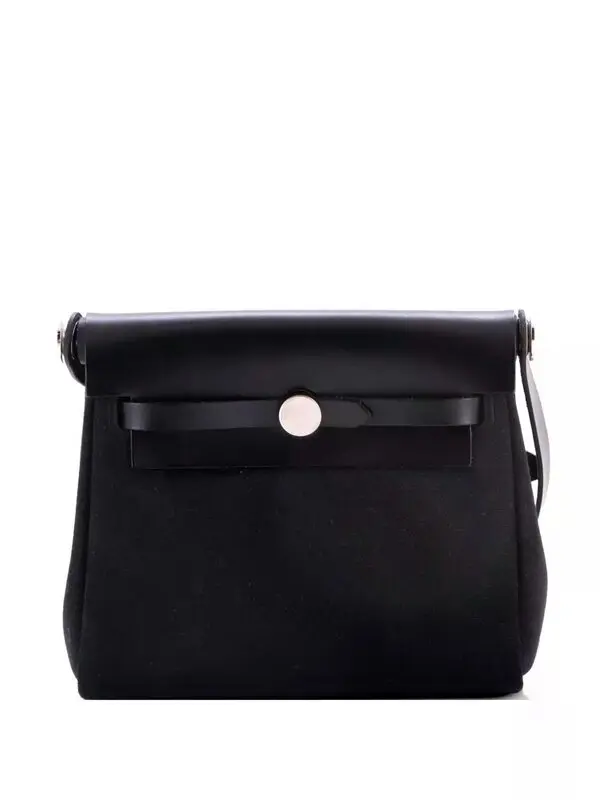 Hermès Herbag Zip Toile And Leather 20 Shoulder Bag - Black