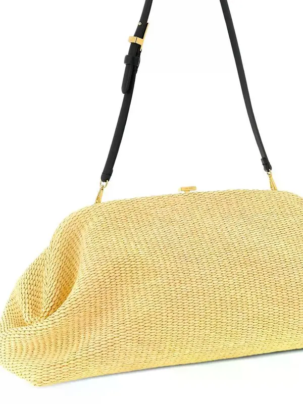 Alberta Ferretti Woven Maxi Clutch - Neutrals