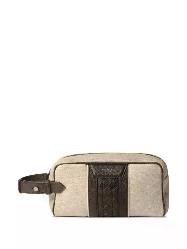 SERAPIAN Logo-detail Wash Bag - Neutrals