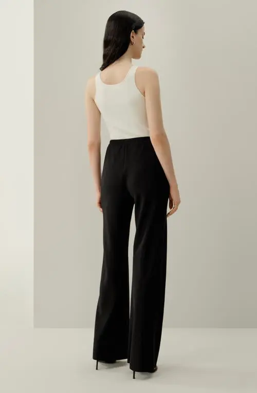 Lilysilk Bias Cut Straight Leg Silk Trousers - Black