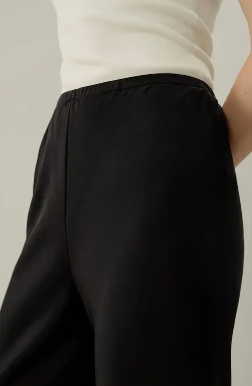 Lilysilk Bias Cut Straight Leg Silk Trousers - Black