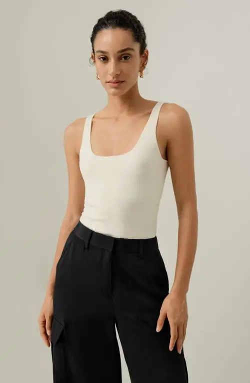 Lilysilk Milano Knit Silk Viscose Tank Top - White