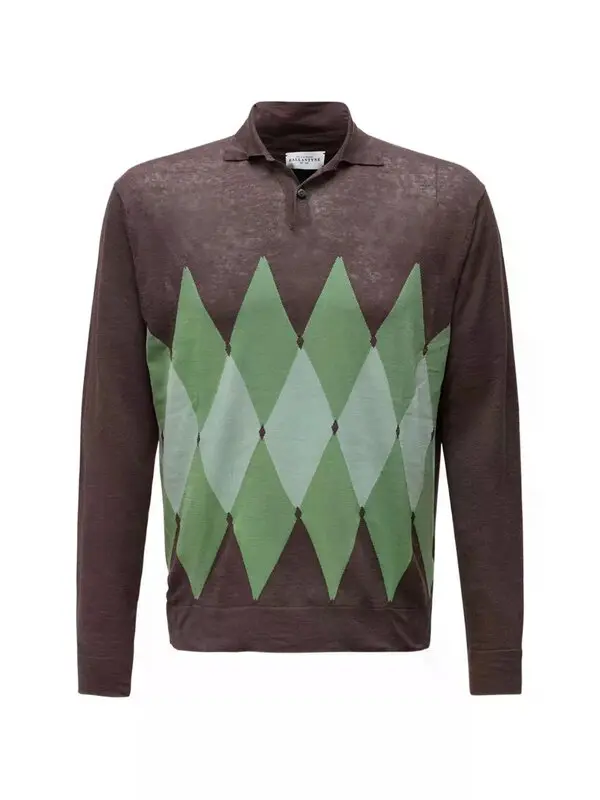 BALLANTYNE Argyle-pattern Polo Shirt