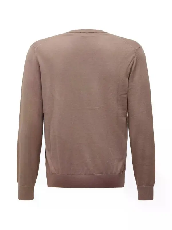 BALLANTYNE Argyle Intarsia-knit V-neck Sweater - Neutrals