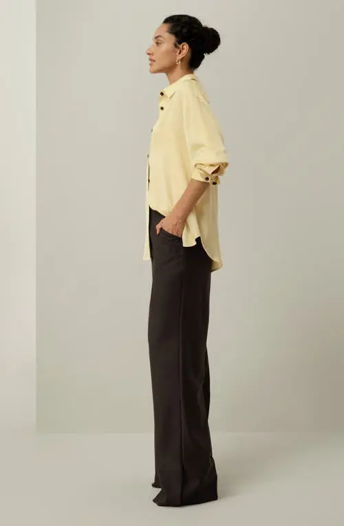 Lilysilk Stretch Double Georgette Oversized Shirt - Butter