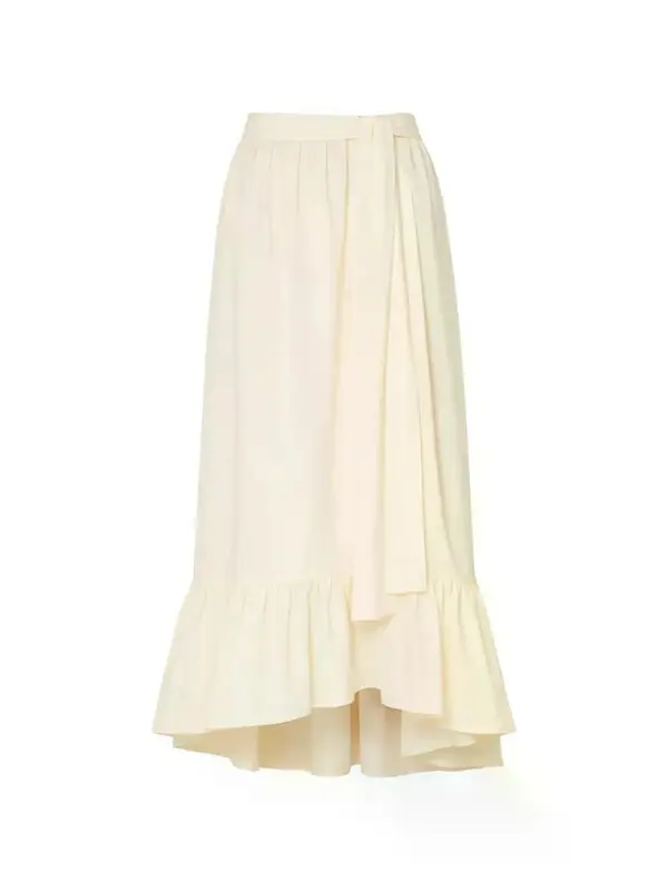 Lisa Marie Fernandez Nicole Ruffled Skirt - Neutrals