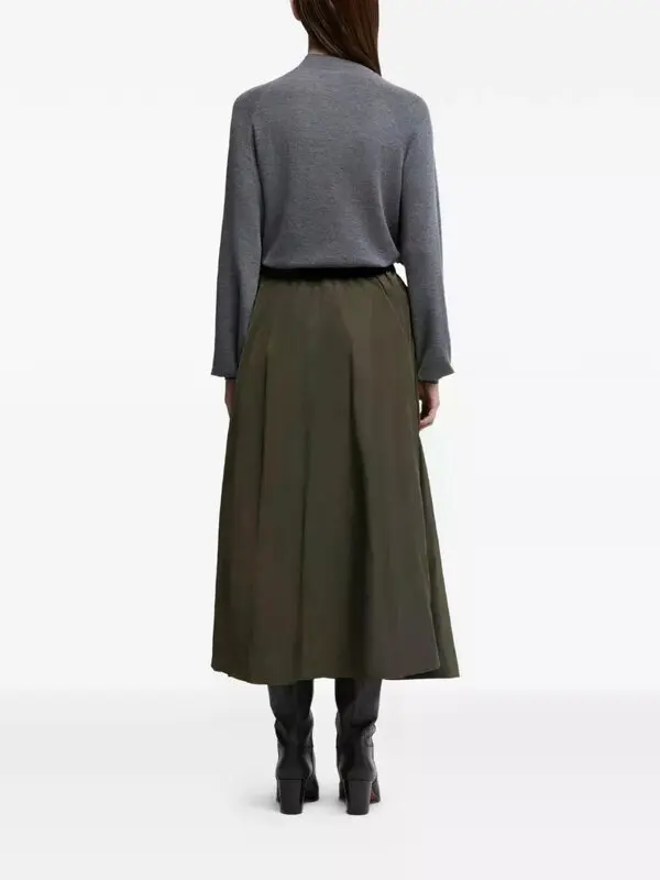 Aspesi Pleated A-line Midi Skirt - Green