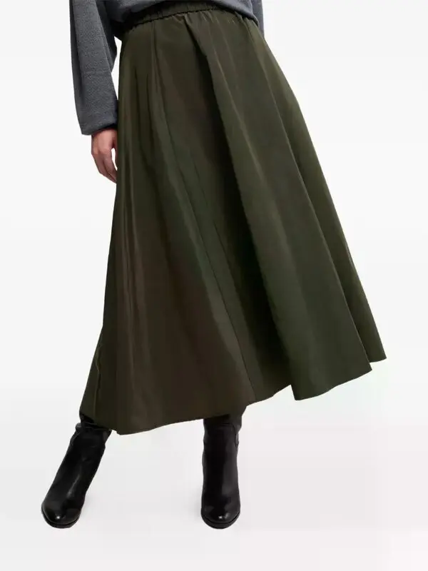 Aspesi Pleated A-line Midi Skirt - Green