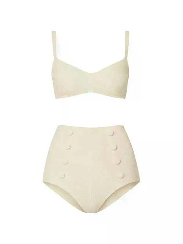 Lisa Marie Fernandez The Balconette Button-detail Bikini - Neutrals