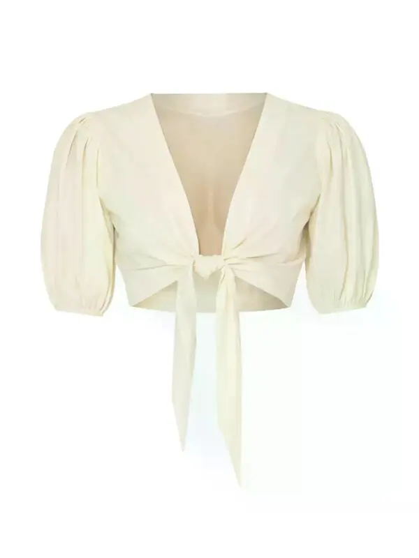 Lisa Marie Fernandez The Pouf Tie-fastening Blouse - Neutrals