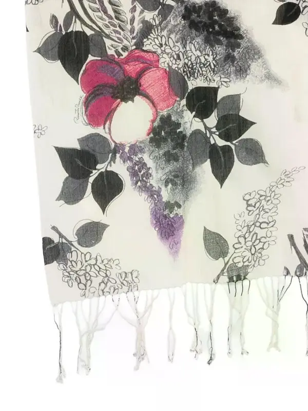 Roberto Cavalli Floral-print Fringed Scarf