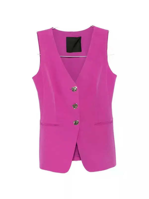 Liu Jo Buttoned V-neck Vest - Pink