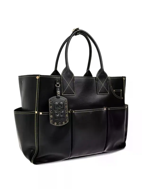 GANNI Logo-tag Multi-pocket Tote Bag