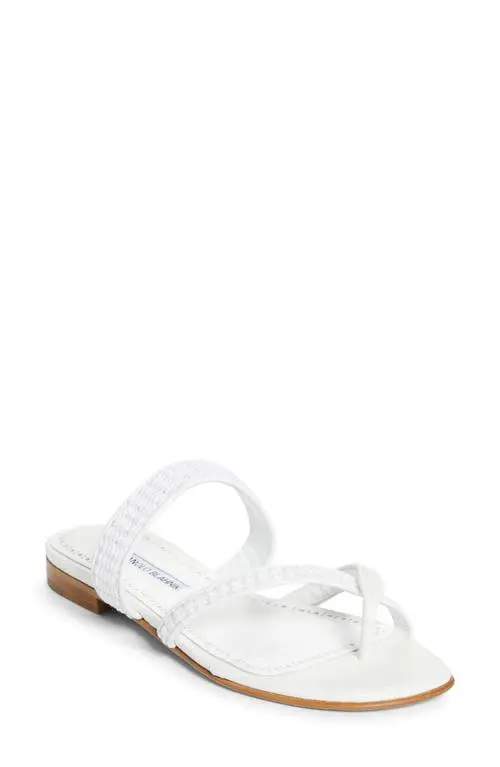 Manolo Blahnik Susa Crossover Sandal - White