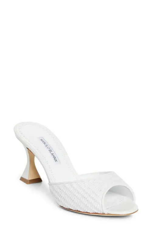 Manolo Blahnik Jadaron Slide Sandal - White