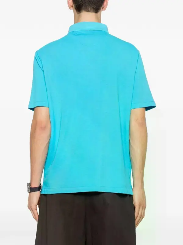 Isaia Embroidered-detail Polo Shirt - Blue