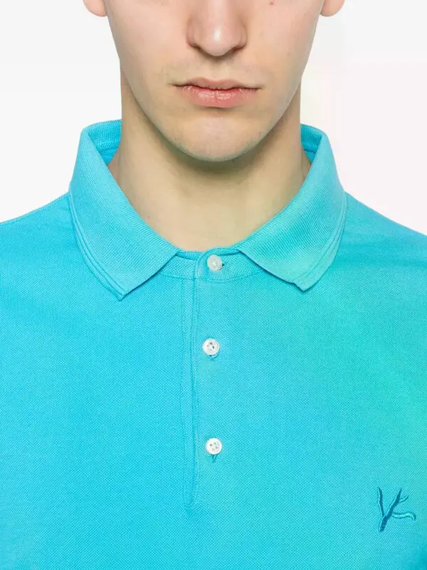 Isaia Embroidered-detail Polo Shirt - Blue