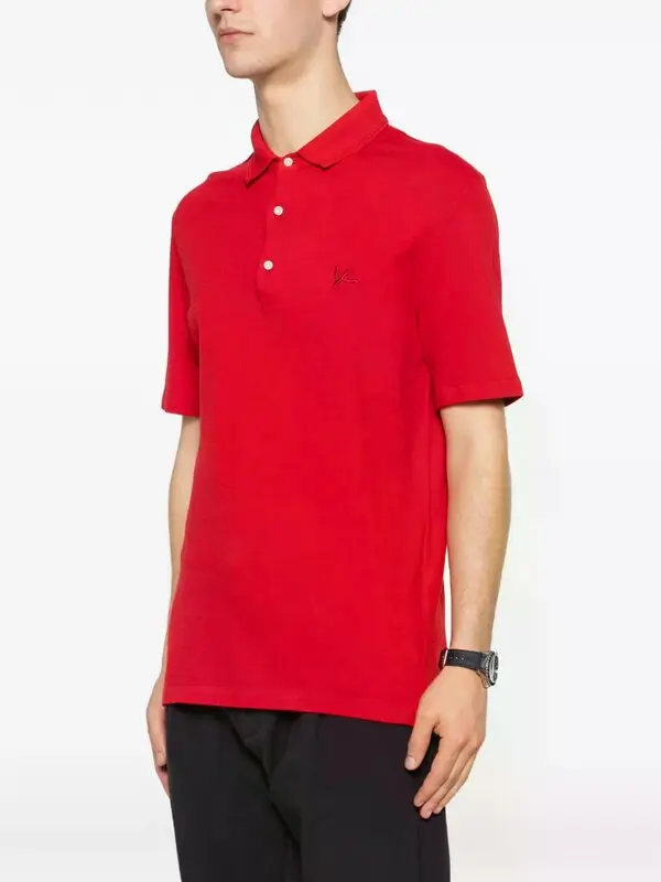 Isaia Embroidered-detail Polo Shirt - Red