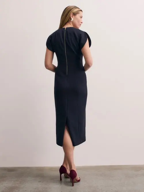 The Fold Paola Sculpt Stretch Crepe Pencil Dress