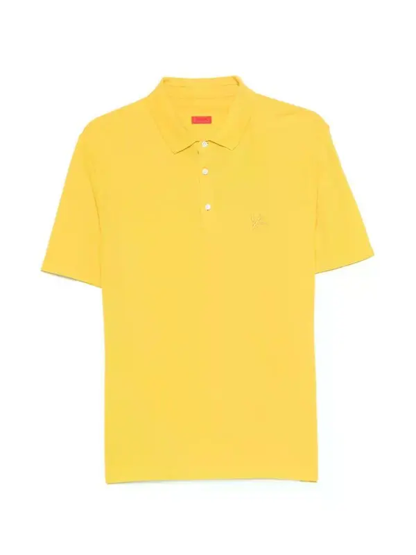 Isaia Embroidered-detail Polo Shirt - Yellow