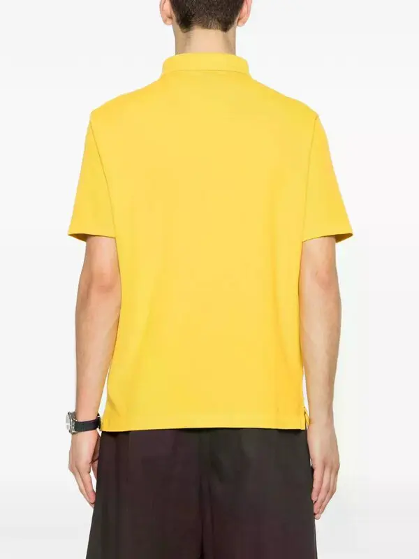 Isaia Embroidered-detail Polo Shirt - Yellow