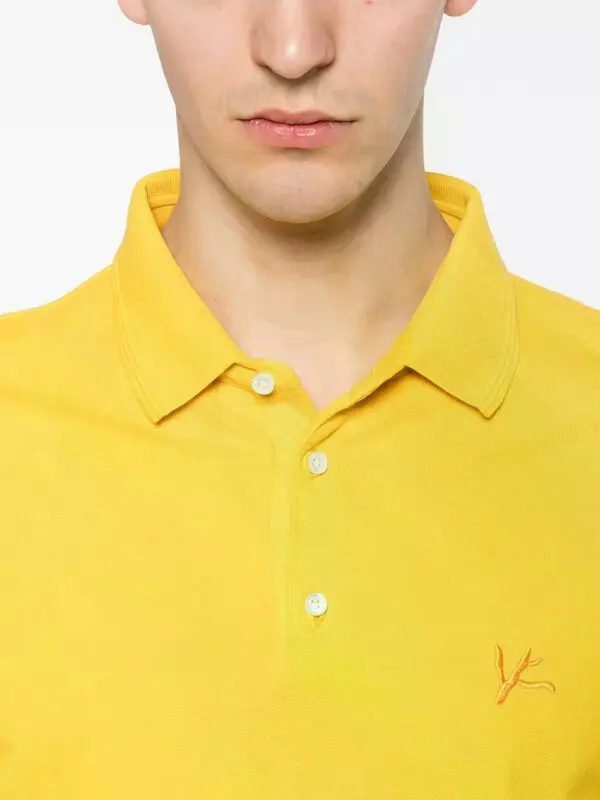 Isaia Embroidered-detail Polo Shirt - Yellow